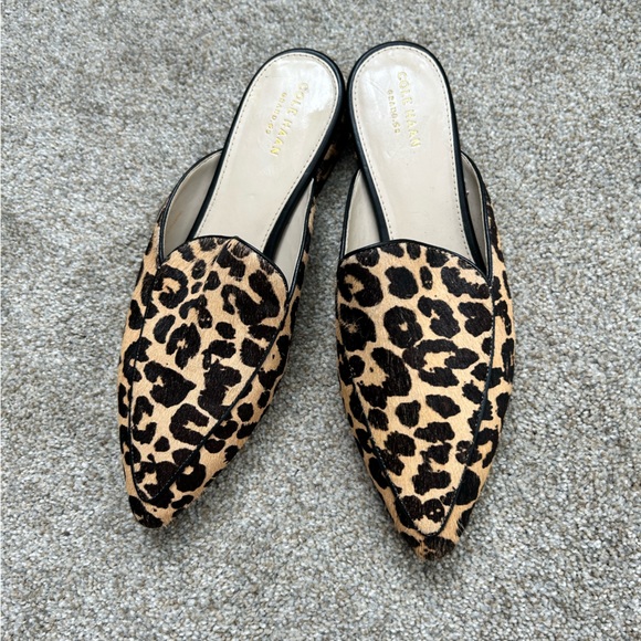 Cole Haan | Shoes | Cole Haan Piper Loafer Mule Leopard Half Hair Shoes ...
